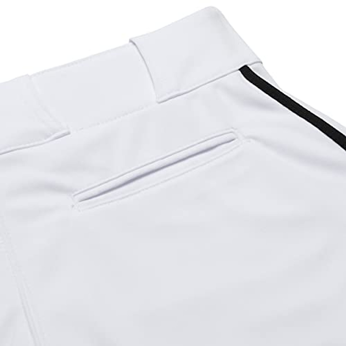 CHAMPRO Traditional Fit Triple Crown Classic Baseball Pants with Contrast-Color Braid Piping and Reinforced Sliding Areas, White, Black Pin, Medium