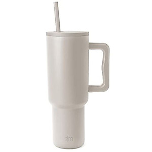 Simple Modern Water Bottle with Straw and Chug Lid Vacuum Insulated Stainless Steel Metal Thermos Bottles |32oz, Almond Birch & 40 oz Tumbler with Handle and Straw Lid | 40oz