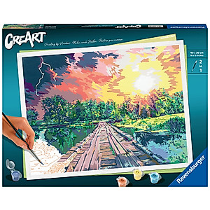 Ravensburger CreArt Magical Light Paint by Numbers Kit for Adults - Painting Arts and Crafts for Ages 14 and Up