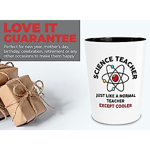 Flairy Land Scientist Shot Glass 1.5oz - Science Teacher - Chemist Mathematican Technologist Laboratory Analyst Data Knowledge Chemical Worker