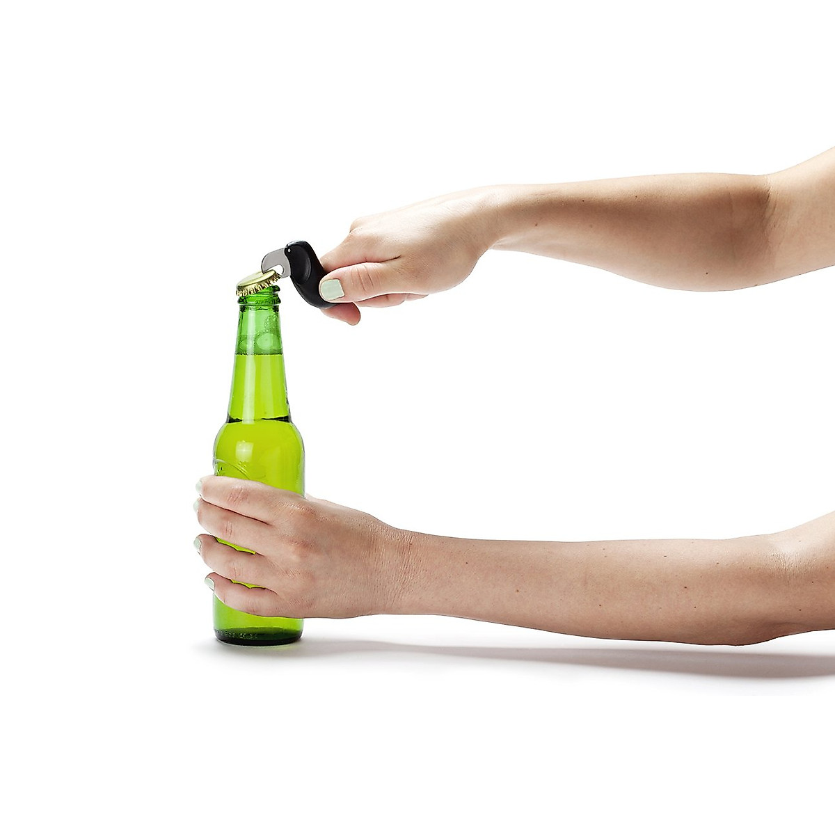 Peleg Design Beerdy, Original Bird-Shaped Bottle Opener with Magnetic Bottom, Black with Stainless Steel Beak as Metal Cap Opener and Tail Handle