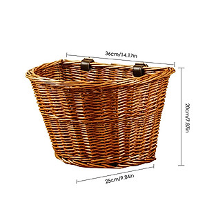 Bike Basket Bicycles Cane Rectangular Basket Adult Bicycle Cargo Basket Hand-Woven