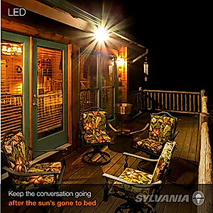 Sylvania Night Chaser LED PAR38 Light Bulb, 250W = 23W, 22 Year, Dimmable, Super Bright 2650 Lumens, Wet Rated, 3000K, White - 2 Pack (41359)