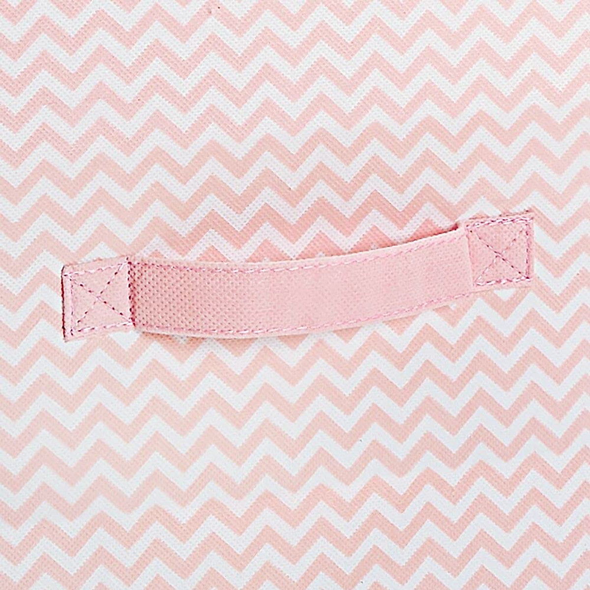 mDesign 21.65" High Steel Frame/Wood Top Storage Dresser Furniture Unit with 5 Removable Fabric Drawers - Wide Bureau Organizer for Bedroom, Living Room, Closet - Spira Collection, Pink/White