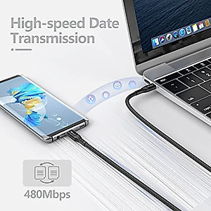 Weduda 60W USB C to USB C Cable 6ft, Soft Silicone USB 2.0 Type C Fast Charging Cable for MacBook Pro 2020, iPad Air 5, iPad Mini 6, Samsung Galaxy S21/Note 10, Huawei, Switch, PS5, Pixel, LG (Black)