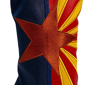 Pins & Aces Arizona Tribute Premium Driver Golf Club Head Cover - Premium, Hand-Made Leather Headcover - AZ Flag Styled, Tour Quality Golf Club Cover - Style & Customize Your Golf Bag
