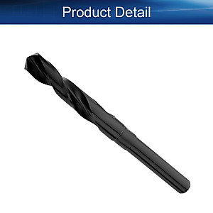 Auniwaig Reduced Shank Drill Bit, 0.59" HSS Drill Bit, 155mm Length High Speed Steel with Straight Shank, for Iron Cooper Aluminum Plate Metal