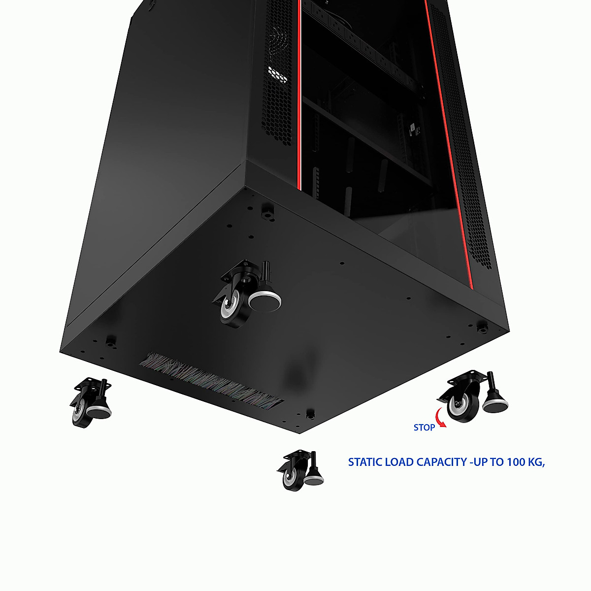 Sysracks 18U 24inch Deep Server Rack Cabinet It Enclosure Premium Series Data It Locking Under Desk Network Rack with Wheels PDU and Other Accessories