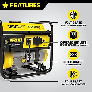 Champion Power Equipment 200915 1500/1200-Watt Portable Generator, CARB