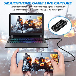 Y&H HDMI Video Capture Card HD 1080P Video Record via DSLR,Camcorder,Action Cam,Support Broadcast Live Streaming