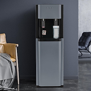 BRICZUNA Water Dispenser, Bottom Loading Water Dispenser, Holding 0.16Gal/H 620W Portable Water Warmer for Travel, Hotel,Offices, Living Room (Dark Gray)