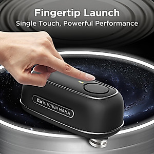 Kitchen Mama Orbit One Rechargeable Can Opener: Hands-Free Operation, Type-C Charging, Automatic Shut-Off, Smooth Edge, Professional-Grade Blade for Large Cans, Includes Elegant Storage Box (Black)