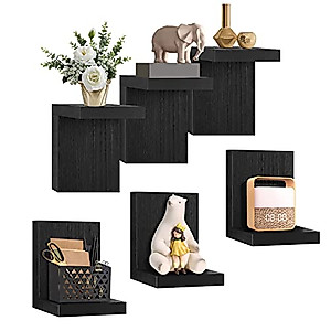 GDYUS Floating Shelves, Wood Small Floating Shelf Wall Mounted, Hanging Display Shelves Set of 3, Wall Shelf for Bedroom Living Room Bathroom Office Decoration