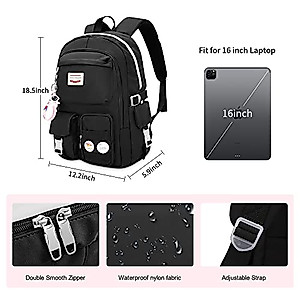 Laptop Backpack can hold 15.6 Inch Bag College Backpack Travel Daypack for Overnight Backpack suitable for Women (Black)