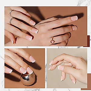 240 Pcs French Press on Nails Natural Short False Nails Solid Color Full Cover Fake Nails Artificial Acrylic Nails for DIY Nail Art Salon Women Girls