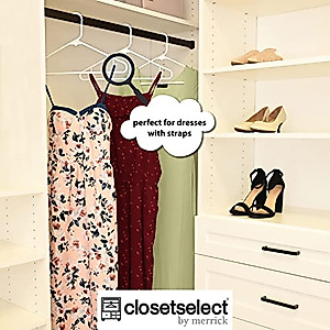 60 Pack White Plastic Hangers Made in USA with Bar Hooks, for All Clothing Types, Closet Organizer, 60 Pk Lightweight Standard Tubular Hanger Notch Less for Organizing