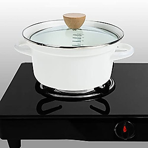 HANABASS 8 Quart Stock Pot Enamel Stockpot with stockpots oven pot cooking pots Glass Lid Enamel- Enamel Pot