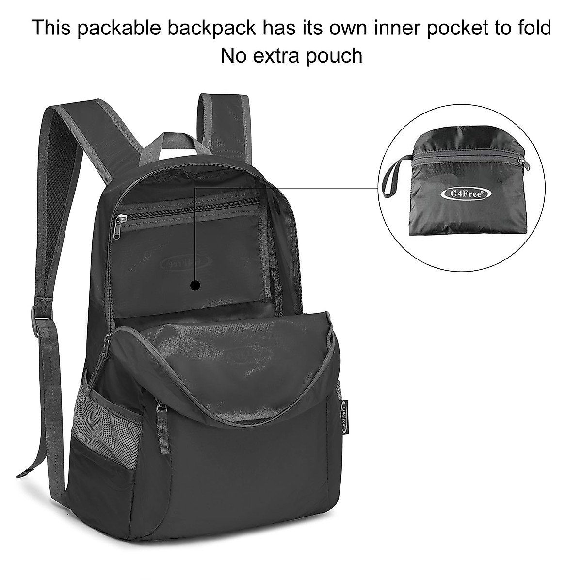 G4Free 20L Lightweight Packable Backpack Travel Hiking Daypack Foldable