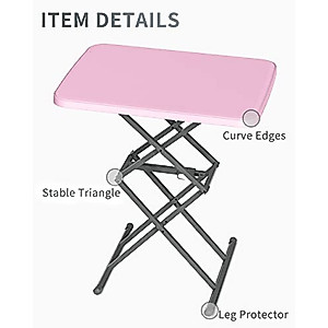 SOUNDANCE Small Folding Table, Adjustable TV Tray, Portable Dinner Table, Lightweight, Zero Assembly, Easy to Fold and Storage, Sturdy Desk for Home Garden Office Indoor Outdoor Use, Pink