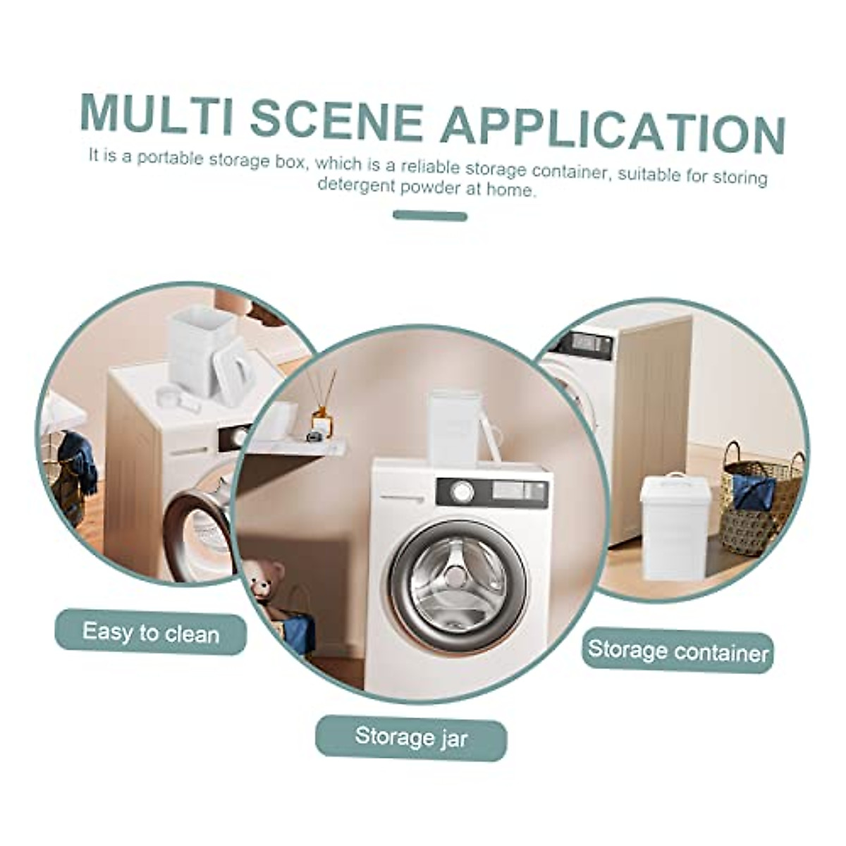 Washing Powder Storage Bucket Laundry Containers for Powder Container for Flour Softner Washing Powder Containerent Laundry Powder Storage Container Bin 1 Set