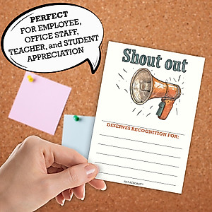 Hat Acrobat 50 Shout Out Cards - Recognition Cards for Employees - Encouragement Cards for Public Service Recognition Week, Employee Appreciation Day or Teacher Appreciation Postcards (Orange)