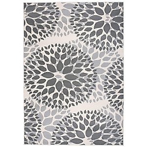 Rugshop Modern Floral Circles Design for Living Room,Bedroom,Home office,Kitchen Non Shedding Area Rug 6' 6" x 9' Gray