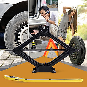 Scissor Jack, Car Jack Kit, Max 2 Ton (4,400 lbs) Jack, (Includes Labor Saving Wrench and Lifting Jack), Universal Car Emergency Kit for Cars, SUVs up to 2 Tons.