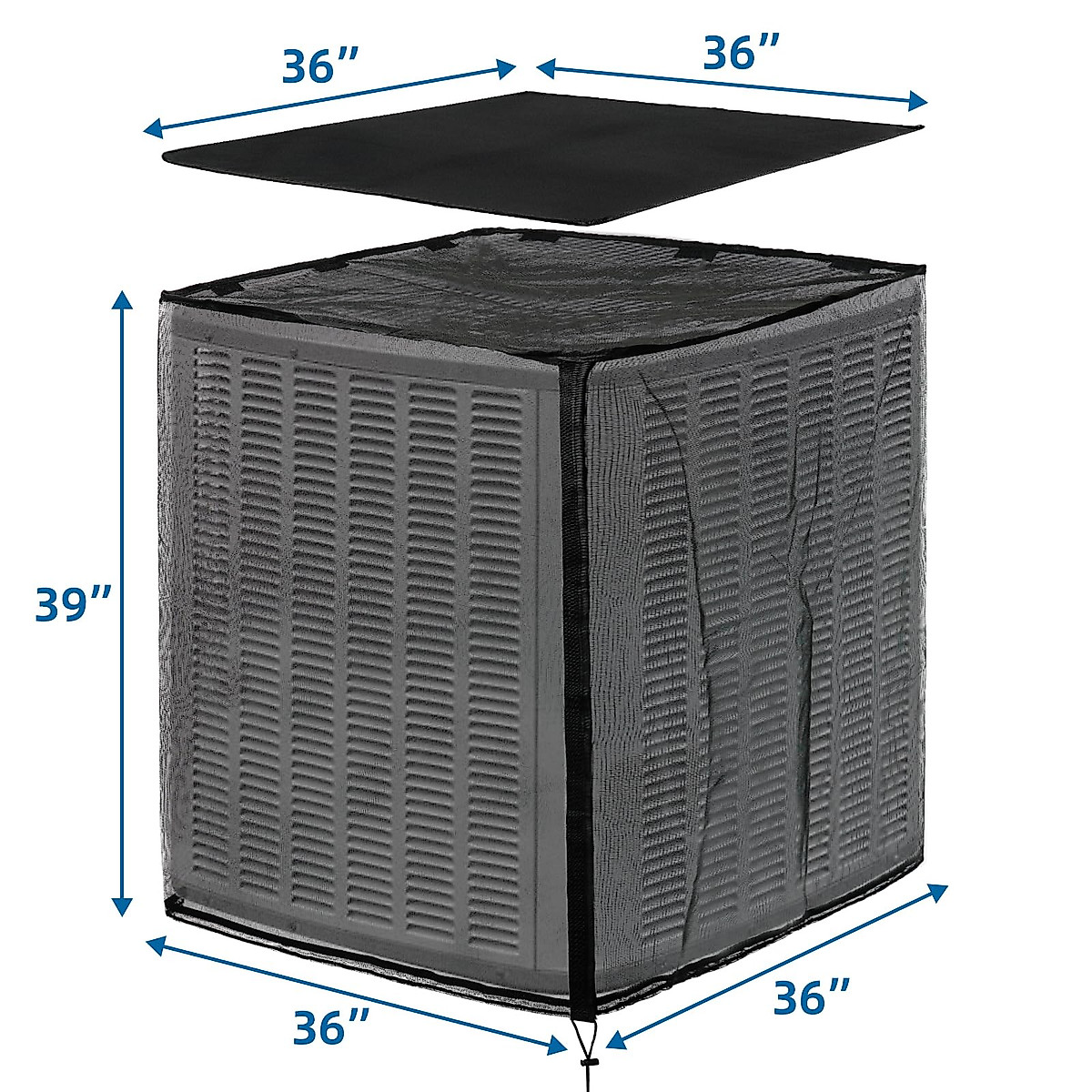 Air Conditioner Cover, 36" x 36" x 39" Mesh Breathable AC Unit Cover with Detachable Waterproof Top, All Season Protection, Air Conditioner Defender Cover for Outside Cottonwood, Leaves