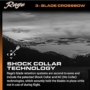 Rage 3 Blade Chisel Tip X Crossbow Broadhead 1.6" Cut, Orange (60200)