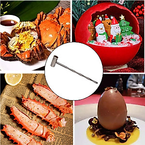 Stainless Steel Crab mallet, Mini Crab Lobster Hammer, Soild Seafood Shellfish Cracker Tool, Metal Dessert Making Mallet Opener -for Cracking Seafood, Break Chocolate Mold (Size 6.22"x1.34")