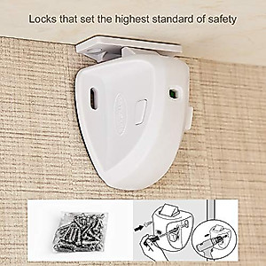 BBTKCARE Cabinet Locks for Babies | Adhesive Magnetic Baby Locks | Baby Proofing | Set of 4 Locks and 1 Keys