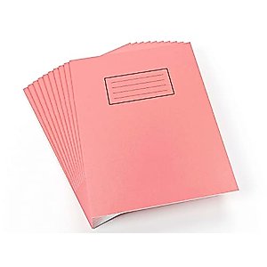 Silvine Exercise Book Plain 75gsm 80 Pages 229x178mm Pink EX112 [Pack of 10], 9x7