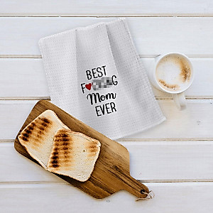 OHSUL Best Mom Ever Highly Absorbent Kitchen Towels Dish Towels Dishcloth,Best Mom Gifts Hand Towels Tea Towel for Bathroom Kitchen Decor,Mother's Day Birthday Gifts for Mom Mother from Daughter Son