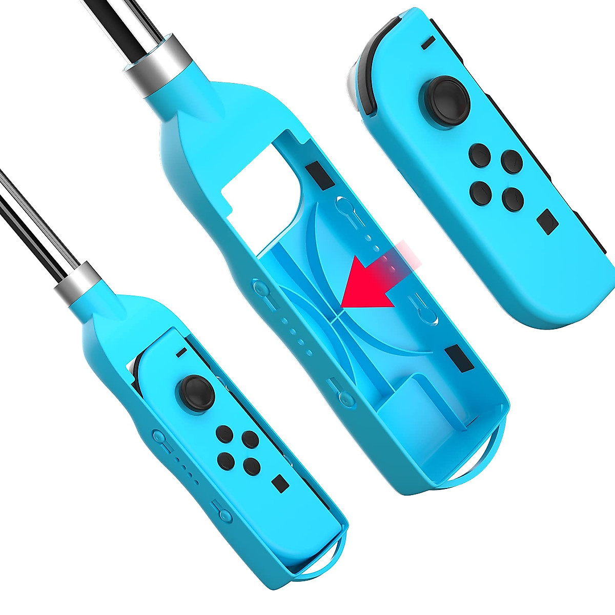 NANANINO Golf Clubs for Nintendo Switch Mario Golf Super Rush 2021, Adjustable Handle Grip Compatible with Mario Golf Switch - Green and Blue
