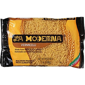 La Moderna Vermicelli Pasta, Noodles, Durum Wheat, Protein, Fiber, Vitamins, 7 Oz