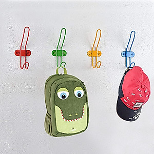 Zagxuade Children Wall Coat Hooks, Kids Colorful Wall Mounted Hooks Rack for Hanging Towels, Clothes, Coats, Hats, Umbrella, Backpacks in Bedroom and Living Room.