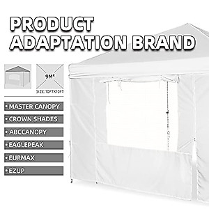 MordenApe Sunshade Sidewall, SunWall with Door and Window for 10×10 Pop Up Canopy, Outdoor Instant Canopies Wall, 1 Piece Only (White)