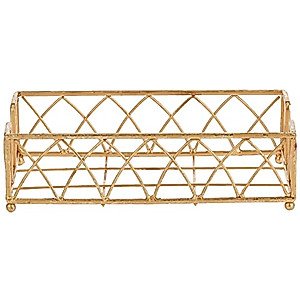 Boston International Arch Design Guest Towel Napkin Holder Caddy, 9 x 5.25-Inches, Gold Leaf