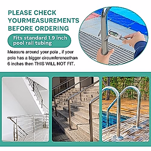 Juvielich 4 Pcs Escutcheon Plate Cover Base Pipe Cover Flange Plates 51mm Fit Pipe Dia 2.01" Overall Diameter 3.94 Inch 304 Stainless Steel for Pool Spa Ladder Handrail Post Plate Guardrail Silver