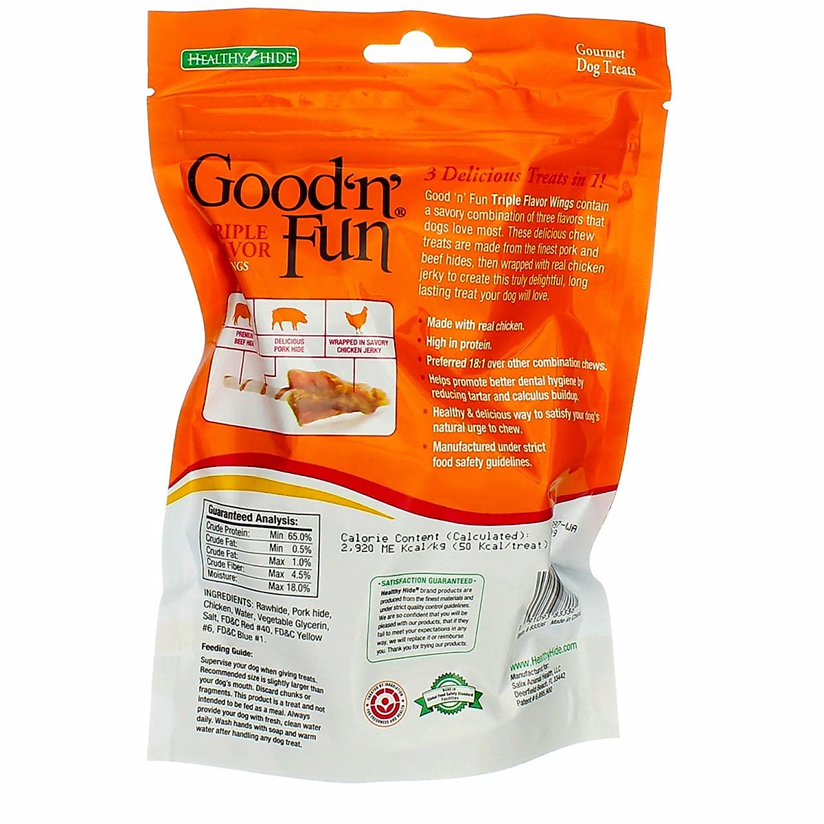 Healthy Hide Good "n" Fun Triple Flavor Wings 4 .oz Beef, Pork & Chicken (2 Packs)