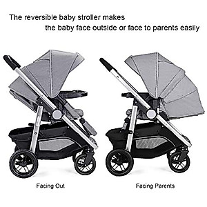 Costzon Baby Stroller, 2-in-1 Convertible Baby Carriage, Infant Pram Stroller with Cup Holder and 5-Point Safety System (Gray)