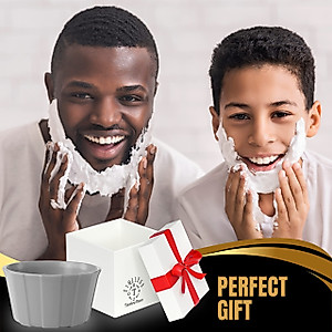 TIMELESS RAZOR Gray Shaving Bowl w/Ridges - Mixes Mens Shaving Cream & Shaving Soap - Durable & Holds Heat Longer - Whip a Quick, Rich & Thick Lather - USA Made