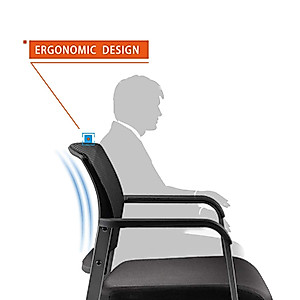 CLATINA Home Office Desk Chair No Wheels,Ergonomic Mesh Mid Back Stacking Arm Chair for Remote Learning,Small Office,Guest Chair,College Apartment (Grey, 4 Pack)