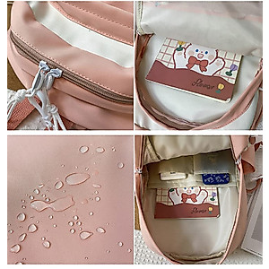 Kawaii Backpack with Cute Duck Plush, Aesthetic Student School Bags BookBag School Supplies Daypack Bag Rucksack (Blue), One Size