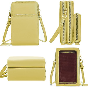 Valleycomfy Small Crossbody Bag For Women Touch Screen Cell Phone Purses and Wallet Lightweight Travel Handbag (Duck Yellow)