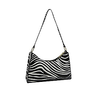 Women's Zebra Print Tote Shoulder Bag Leather Top Handle Purse Travel Handbag Clutch Wallet