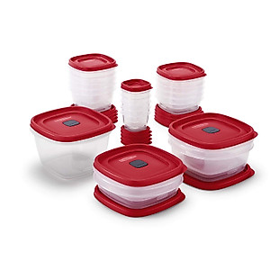 Rubbermaid 2063703 Easy Find Lid Storage Container, BPA Free, Red