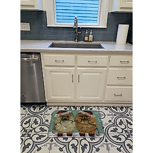 Caroline's Treasures Pomeranian Christmas Lighten Up Machine Washable Memory Foam Mat doormats, Multicolor