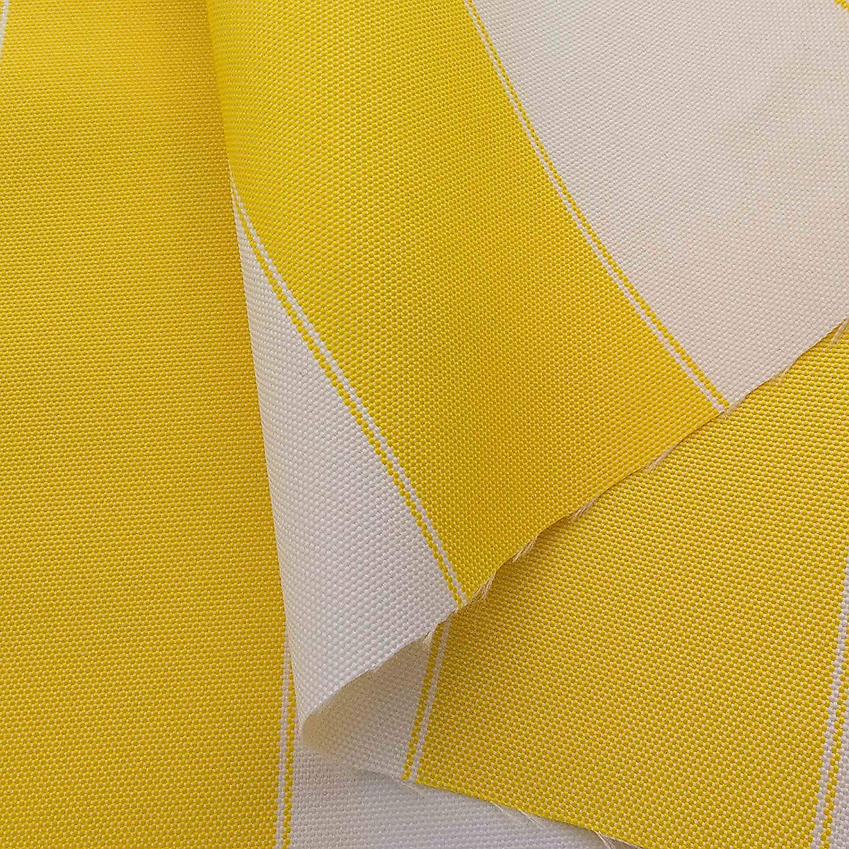 Stripe Canvas Awning Fabric, Premium Quality,Outdoor Stripe 2" Waterproof Canvas, 2 Tone, Fabric 60" 600 Denier 100% Nylon Durable 60" Wide Sold by Yard o roll by Fabric Imperial (Yellow/White)