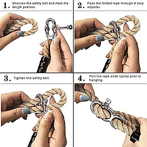 BeneLabel Tree Swing Ropes, Hammock Tree Swings Hanging Straps, Adjustable Extendable, for Outdoor Swings Hammock Playground Set Accessories, 3ft(40"), 2 Pack, Off-White